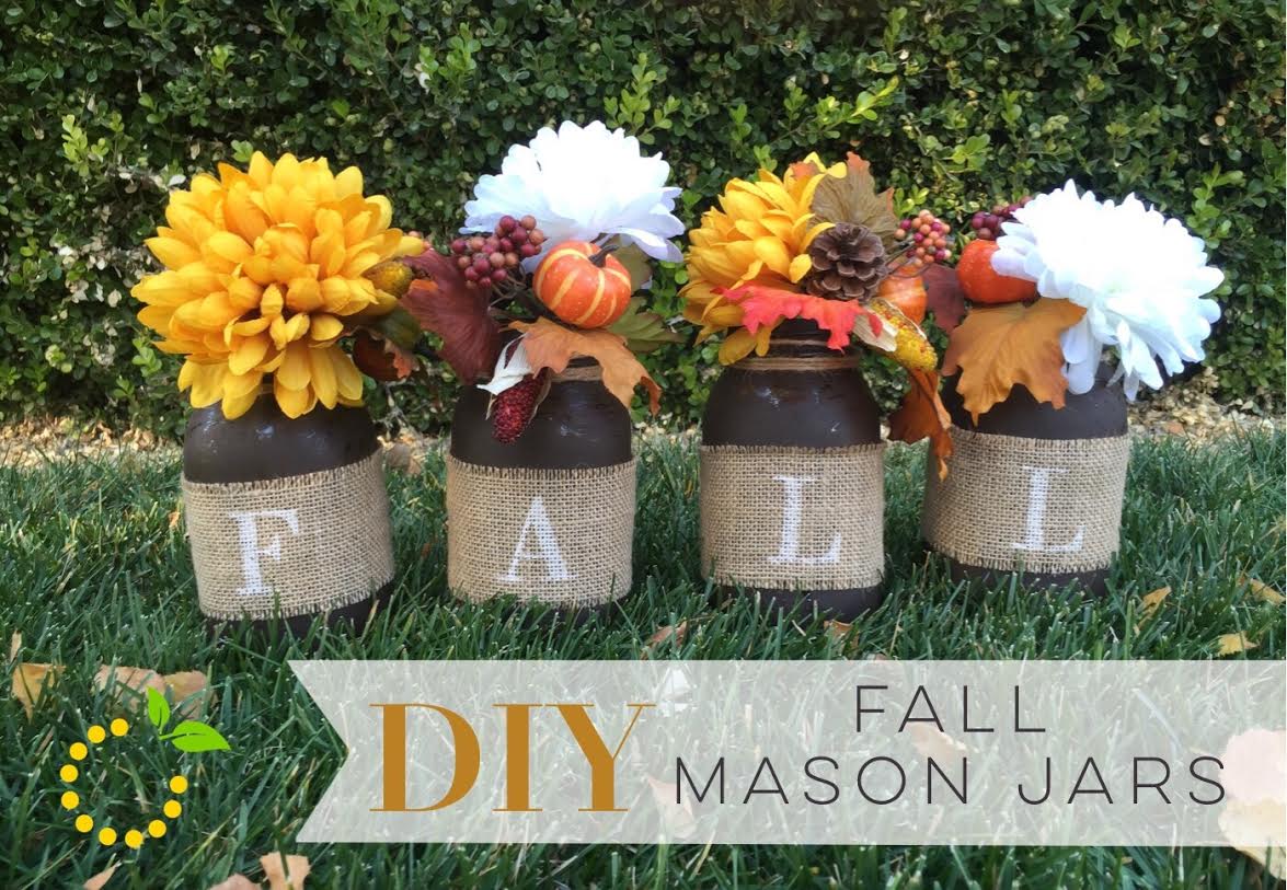 DIY Fall Mason Jars · Sweet Lemon Made